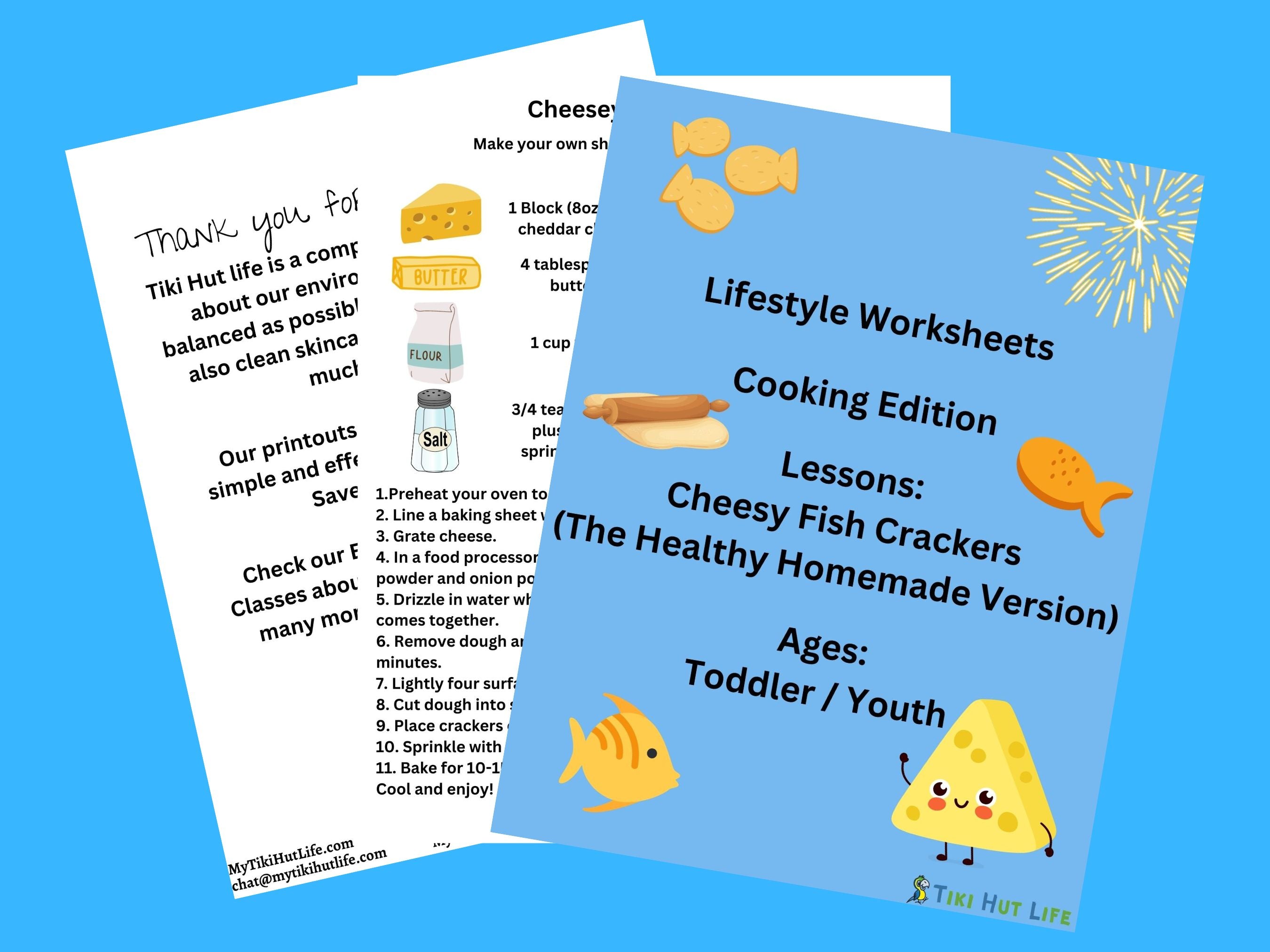 Cheese Crackers Recipe Worksheet To Follow With Kids Exercise (Copy ...